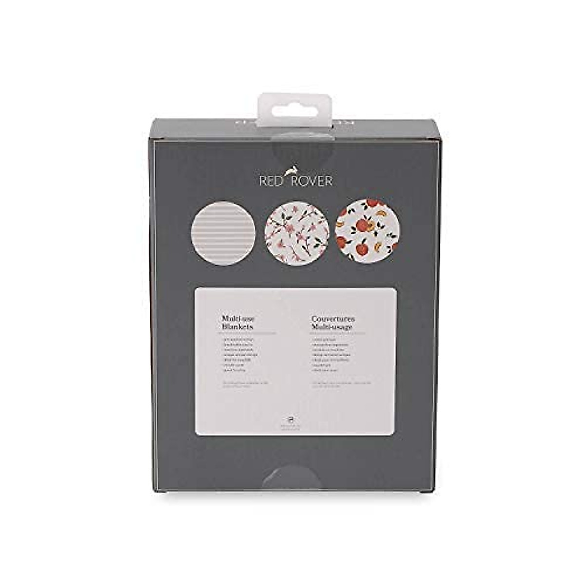 Red Rover Kids Cotton Muslin Swaddle - 47” x 47”- 100% Cotton – Machine Washable – Softer with Every Wash – Playful Designs - Soft, Breathable & Lightweight – Unisex - 3 Pack (Peachy)