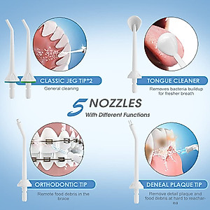 TUREWELL Water Flosser for Teeth with DIY Modes, Rechargeable and Portable Dental Oral Irrigator,300ML Water Tank with IPX7 Waterproof for Home Travel