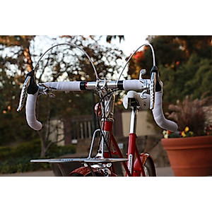 Newbaum's Cushioned Cotton Cloth Handlebar Tape– Khaki. Made in USA (7 ft. Roll of 1.25” Wide wrap) Classic Look and Feel of Cotton, but with Neoprene Padding for Modern Comfort