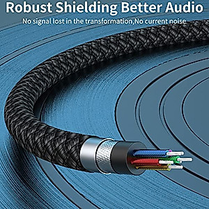 2 Pack AUX Cable,Auxiliary Cable（6.6ft/2m, Hi-Fi Sound） 3.5mm TRS Auxiliary Audio Cable Nylon Braided Aux Cord Compatible with Car,Home Stereos,Speaker,iPod iPad,Headphones,Sony,Echo Dot,Beats (Grey)