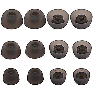 BLLQ 12 PCS Replacement Ear Gels Ear Buds Tips Eargels Eartips for Jabra Elite 75t Earbuds / Jabra Elite Active 65t Earbuds / Jabra Elite 65t Earbuds , S/M/L 3 Size 6 Pairs, Gray 75t Tips