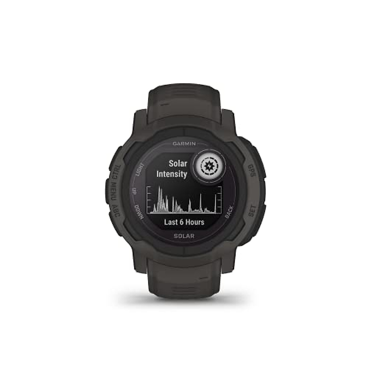 Garmin Instinct 2 Solar, GPS Outdoor Watch, Solar Charging Capabilities, Multi-GNSS Support, Tracbak Routing, Graphite