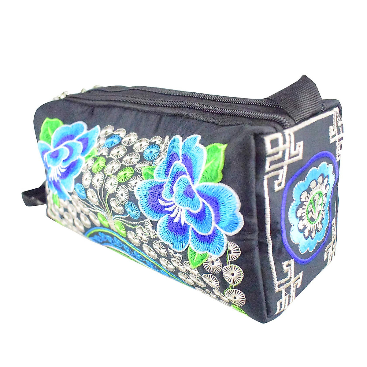 Handmade Embroidered-Cute Mini Canvas-Crossbody Bag Coin Purse Cell phone Pouch for Women (apple violet)