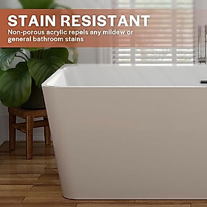 Empava 67" Bathtub Acrylic SPA Tub by Empava – Back to Wall Bathtubs with Custom Contemporary Design, White,