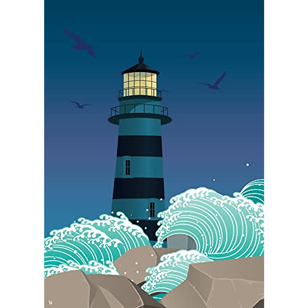 Sticker by Number Nature - 12 Designs Including Mountains, Waves, Flowers, Fish, Frogs, Birds, Dragonfly & More