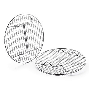 Foraineam 4 Pack 10.5 inch Steamer Rack Round Grilling Rack for Cooling Steaming Baking Cooking, Lifting Food in Pots, Cake Pan, Pressure Cooker and Oven