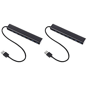 2sets Computer Portable Type- c Multi- Port Black Computers- in- for Converter Accessories Holder Data with Transfer Dock USB Adapter Laptops Cable Expansion Dongle. Tablets Hub in
