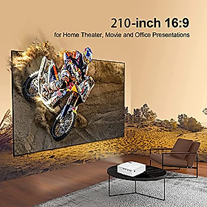 WiFi Laptop Projector Computer Projector 2022 Upgrade 5500L 210" Projector for Outdoor Movies, Supports 1080P Synchronize Smartphone Screen by WiFi/USB Cable for Home Entertainment iOS/Android