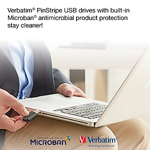 Verbatim 1913050 Verbatim PinStripe 8GB USB 2.0 Flash Drive