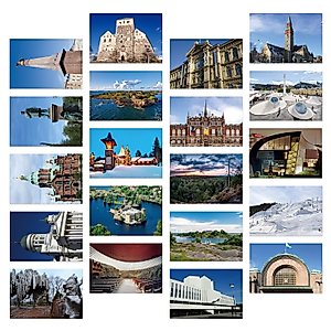 Dear Mapper Finland Vintage Landscape Postcards Pack 20pc/Set Postcards from Around the World Greeting Cards for Business World Travel Postcard for Mailing Decor Gift