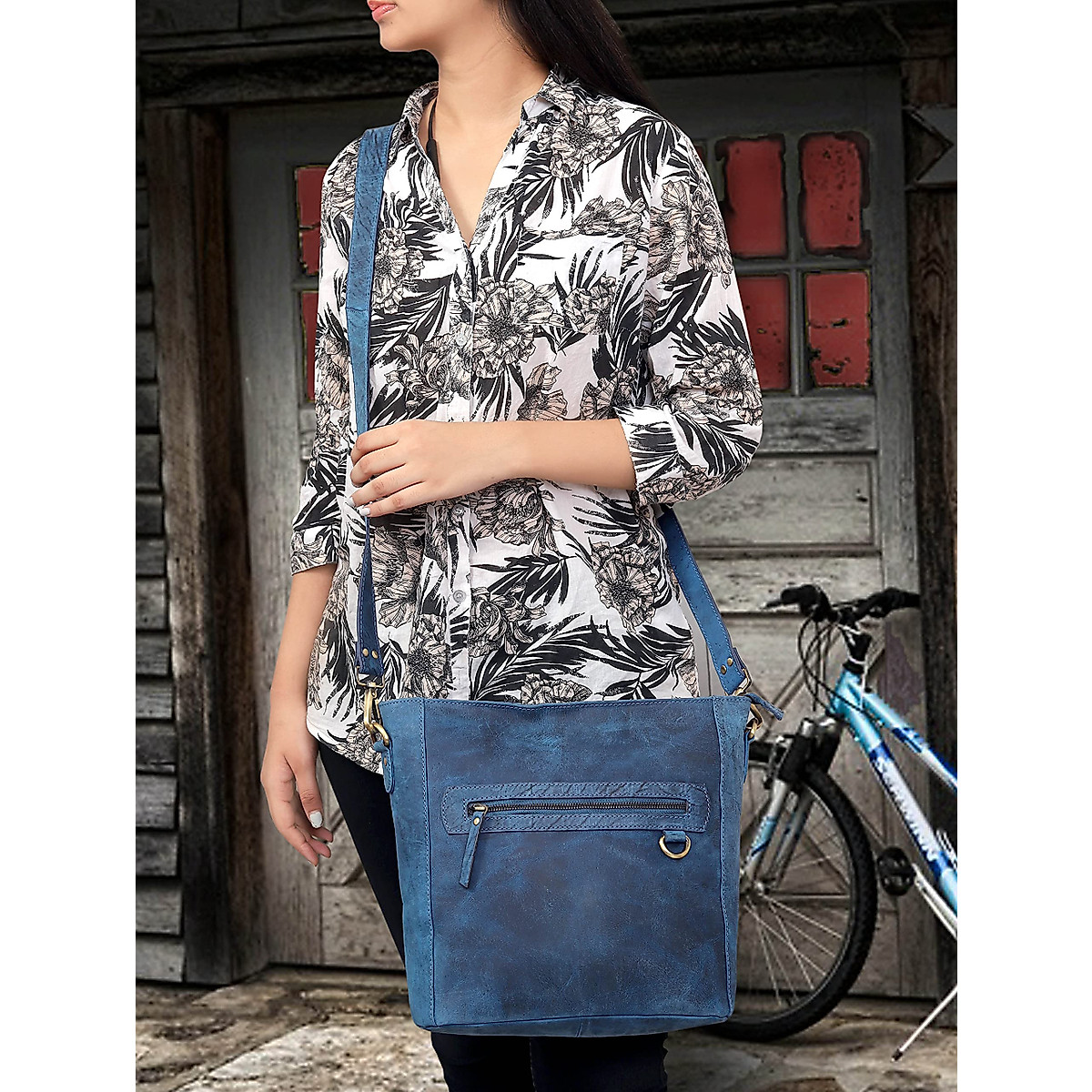 CLA Leather Crossbody, Leather Crossbody Bags for Women, Cowhide Crossbody Bag 12 x 11 Inch