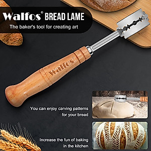 Walfos Bread Lame - Premium Bread Scoring Knife, Perfect for Scoring Sourdough Bread, Hand Crafted Bakers Lame Built for Bread Bakers, 15 Blades & Leather Protective Cover Included