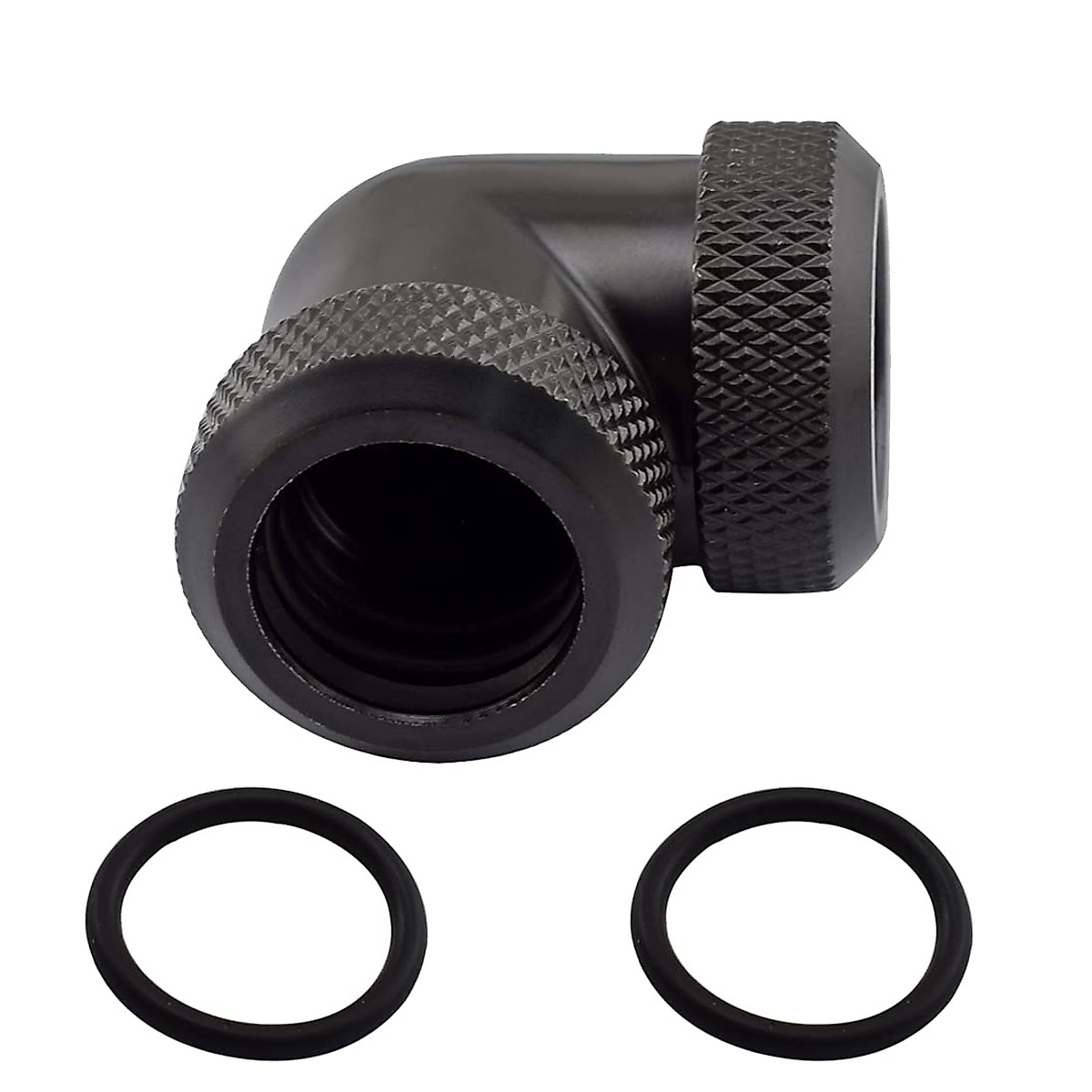 SDTC Tech 4-Pack 90 Degree Fitting Hand Twist Elbow for 10mm ID, 14mm OD Metal and PETG Rigid Tubing Computer Water Cooling System Connectors