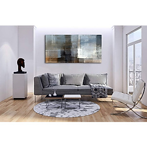 Muolunna A62275 Canvas Prints Abstract Wall Art Print Paintings Grey and Brown Home Decor Stretched and Framed Ready to hang for Living Room Bedroom and Office Home Kitchen Artwork 30x60inch