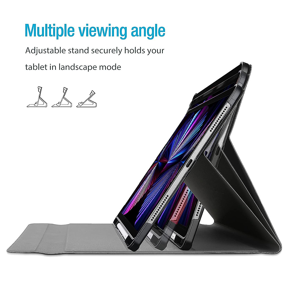 ProCase Keyboard Case for iPad Pro 11 2022 2021 2020 2018, Slim Shell Lightweight Cover with Magnetically Detachable Wireless Keyboard for iPad Pro 11 Inch 4th 3rd 2nd -Black