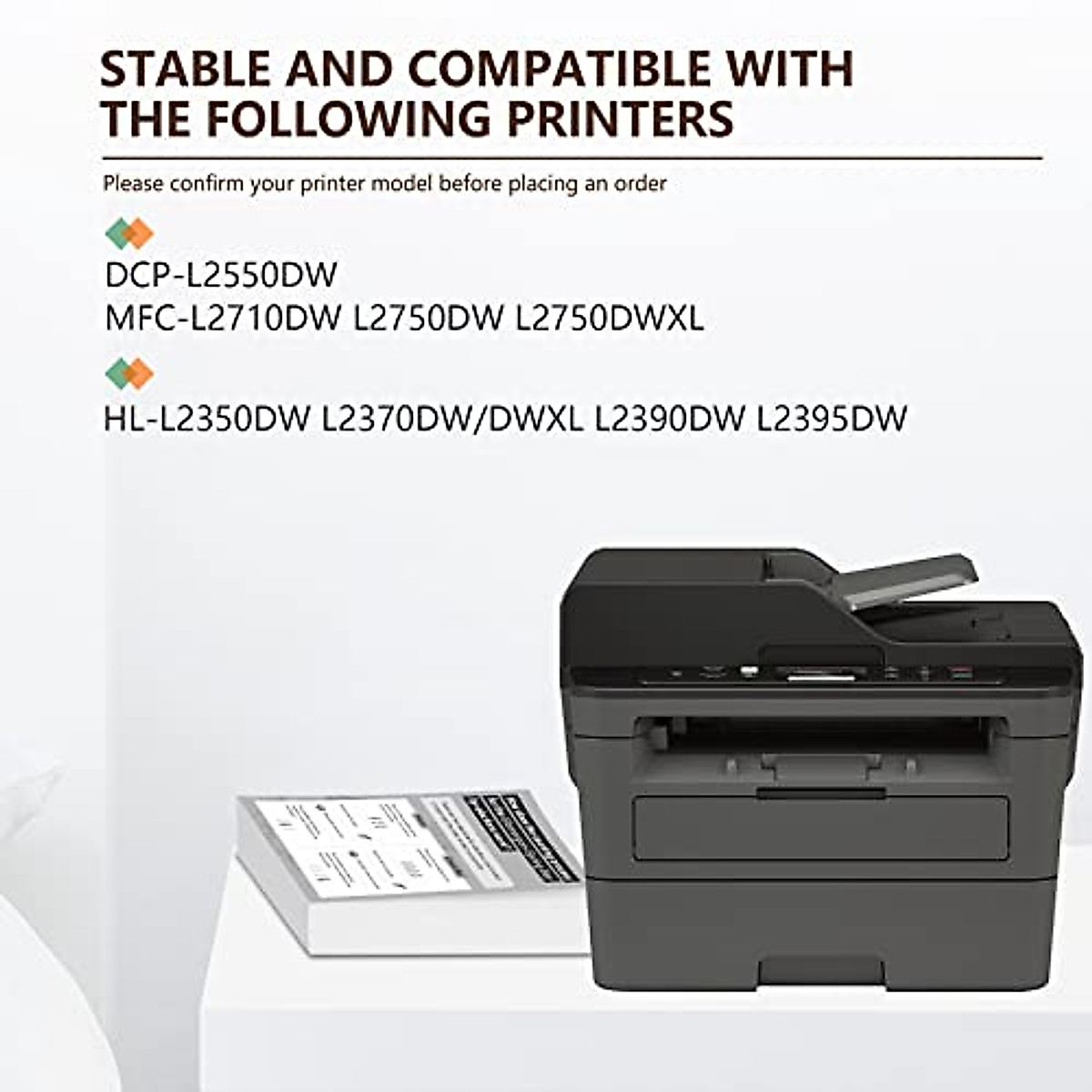 DRAWN TN760 Black Toner Cartridge Compatible 1 Pack TN-760 High Capacity(3500 Pages) Toner Cartridge Replacement for Brother DCP-L2550DW MFC-L2750DWXL HL-L2350DW L2390DW L2395DW Printer