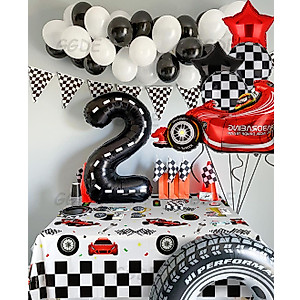 Race Car Balloons Tire Balloon Car Wheel Balloons Baby Shower Kids Two Fast Speedy Race Car Themed Birthday Party Decor Supplies 5 Pcs Kit