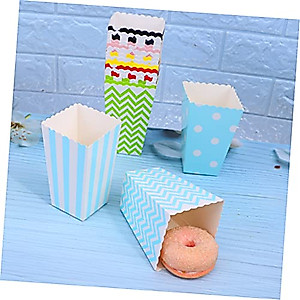 BESTOYARD 60pcs Popcorn Box Cookie Container Candy Containers Disposable Containers Cardboard Paper Popcorn Box Open Popcorn Boxes Popcorn Paper Box Cardboard Popcorn Party Supplies Carton