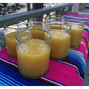 Dos Sueños Hand Blown Mexican Drinking Glasses – Set of 6 Natural Clear Tumbler Glasses (10 oz each)