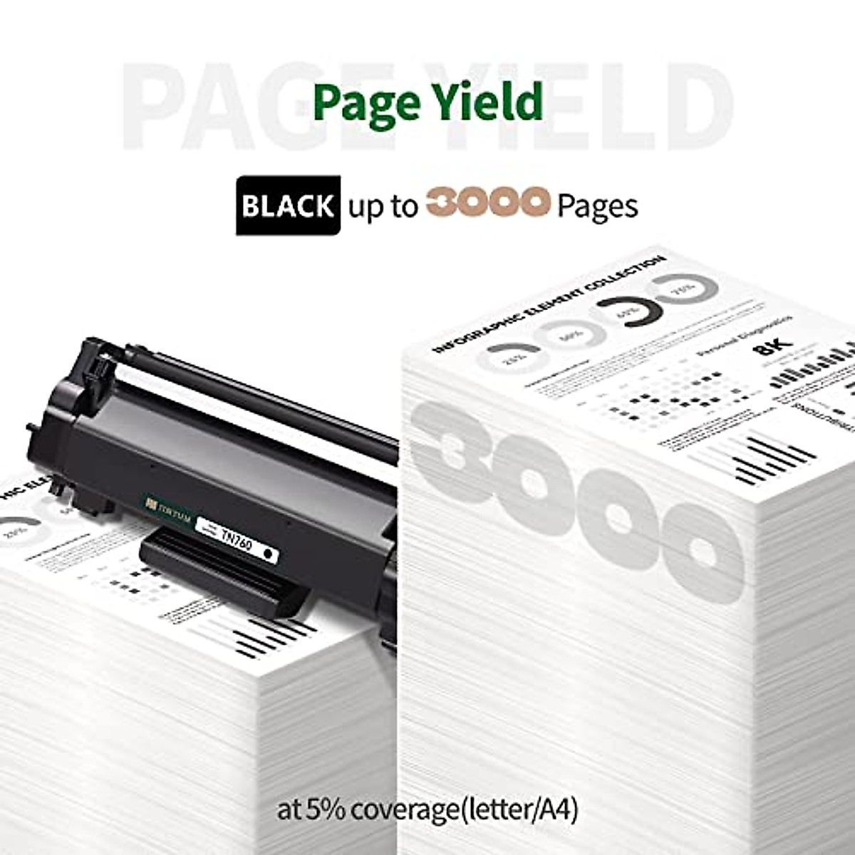 JINTUM TN760 Compatible Brother Toner Cartridge Replacement for Brother TN-760 TN730 TN-730 High Yield for MFC-l2710DW HL-L2390DW MFC-l2690DW MFC-l2717DW DCP-L2550DW MFC-L2750DW HL-L2395DW (4 Black)