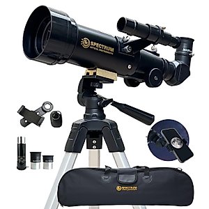 SpectrumOI Telescope for Kids, Telescope for Adults Astronomy Gifts, Telescope for Kids 8-12 - Premium Refractor Telescope 70mm Aperture with Carry Bag and Phone Holder