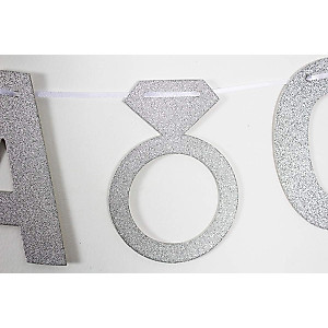 Silver Glitter He Put A Ring On It Banner, Bunting Garland Photo Booth Props for Wedding, Engagement, Bachelorette, Bridal Shower Party Decorations