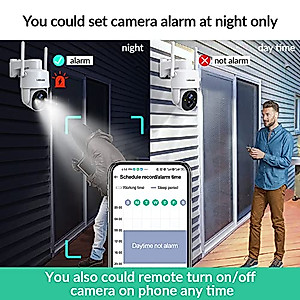 Luovisee Solar Wireless Outdoor Camera,2K Rechargeable Battery WiFi Camera,with PTZ,360 View,Motion Detection,Spotlight Colorful Night Vision,2-Way Audio,Cloud/SD Card Storage,AI Analysis