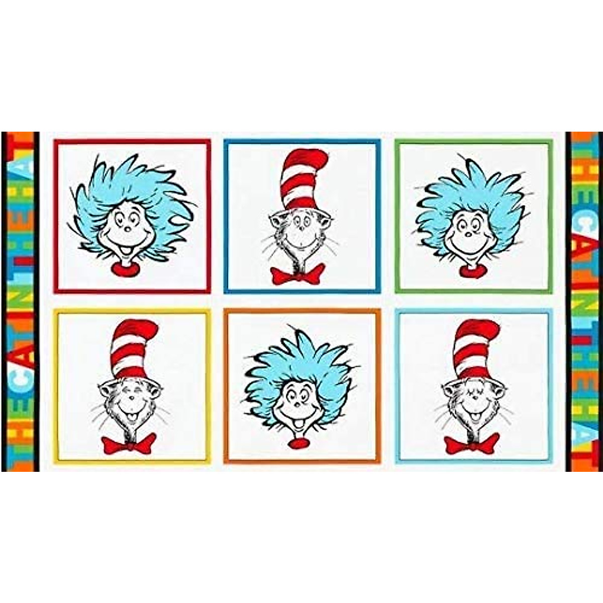 Cat in the Hat Fabric Panel (24"x44") from Dr Seuss Enterprises Collection (24" x 44" Fabric Panel)