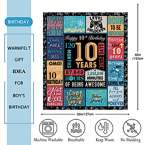 10 Year Old Boy Gift, Best Birthday Gifts for 10 Year Old Boy, 10 Year Old Boy Birthday Gifts, Boys Age 10 Gifts Ideas, 10 Yr Old Gifts for Boys, 10th Birthday Decorations for Boys Blanket 60"X 50"