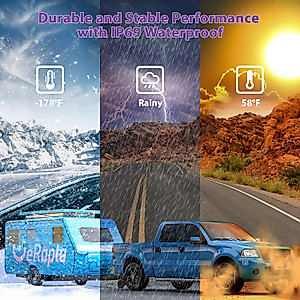 eRapta Reverse Camera 3.0 License Plate Backup Camera HD 149° Wide Rear View IP69K Waterproof IR Night Vision Easy Mount DIY Grid for Cars Trucks Pickups SUV RV Van Jeep ERT11
