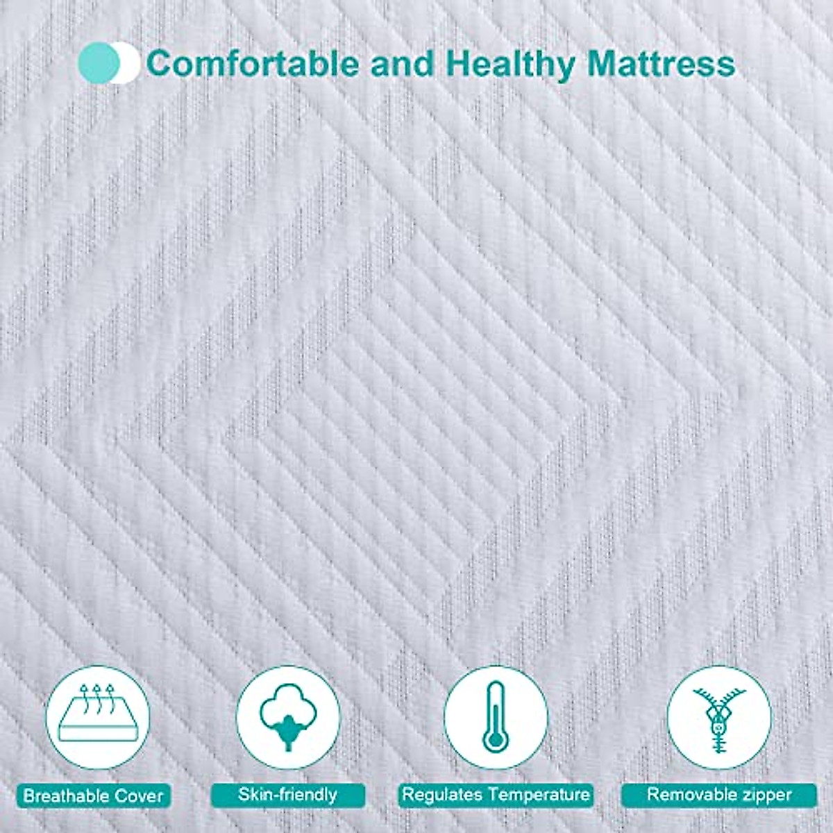 MUUEGM Twin Mattress 6 inch Green Tea Cooling Gel Memory Foam Mattress,Bed-in-a-Box,Twin Size Mattresses for Pressure Relief,Medium Firm,CertiPUR-US Certified,Fiberglass Free
