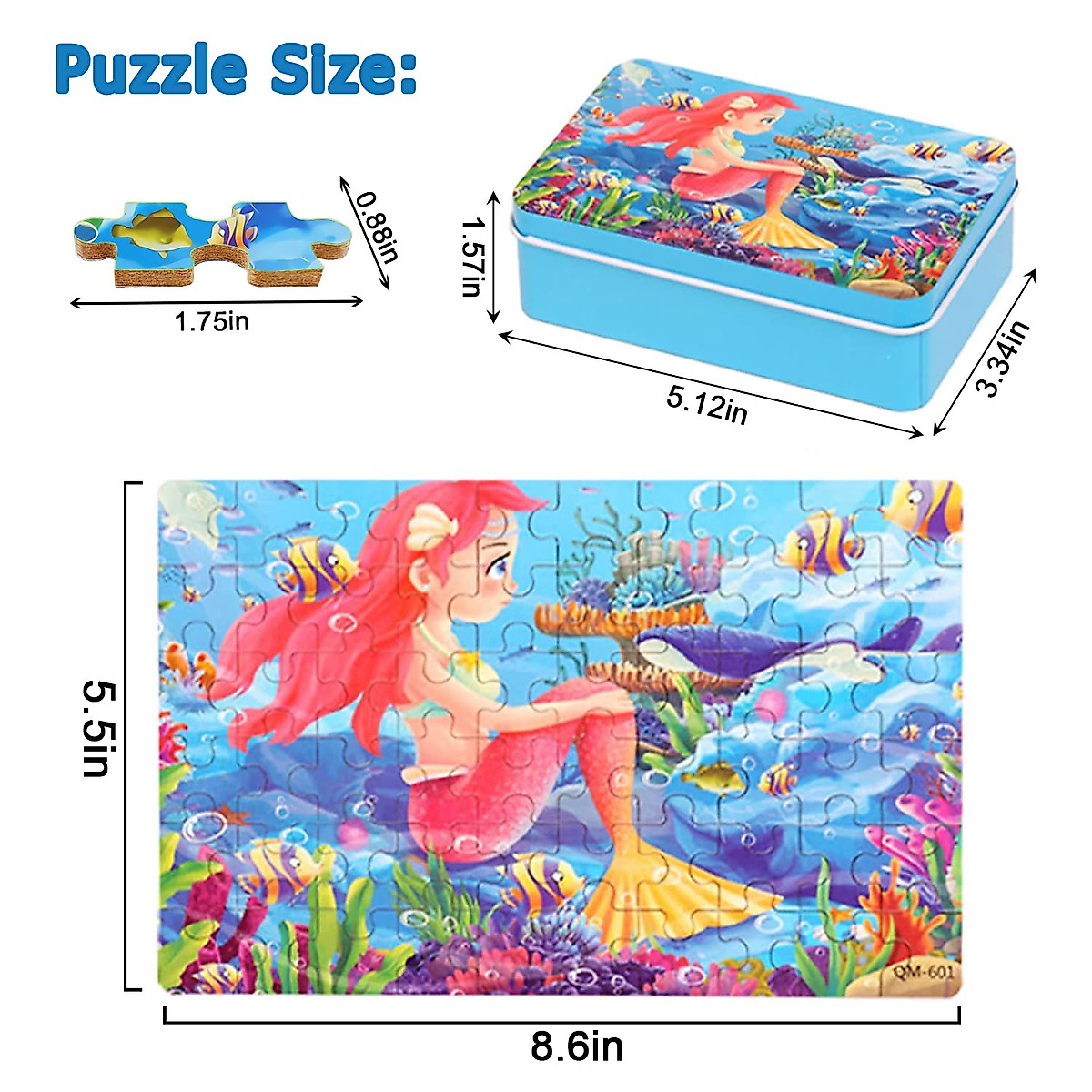 LELEMON Puzzles for Kids Ages 4-8, 60 Piece Puzzles for Kids Ages 3-5 in a Metal Box,Educational Puzzle Games Kids Puzzles, Childrens Puzzles Jigsaw Puzzles Toys Gifts for Girls and Boys