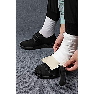 ZUMEIJIA Women's Diabetic Shoes for Women Casual Adjustable Walking Shoes Wide Shoes for Elderly Swollen Feet Non-Slip Air Cushion Bottom Fattening and Widening 9.5 Black