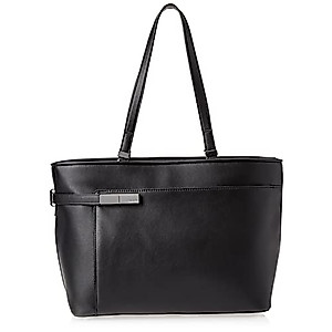 Calvin Klein Jade Tailored Tote, Black/Silver,One Size
