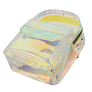 Candice Women Shiny Hologram Holographic Transparent Shoulder Bag Satchel Backpack