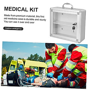 SOESFOUFU Box Portable Medicine Box Wall Mount Medicine Cabinet Portable Safe Box Travel Set Medication Storage Lockable Chest Medicals Box Locking Box Convenient Medicine Box Case