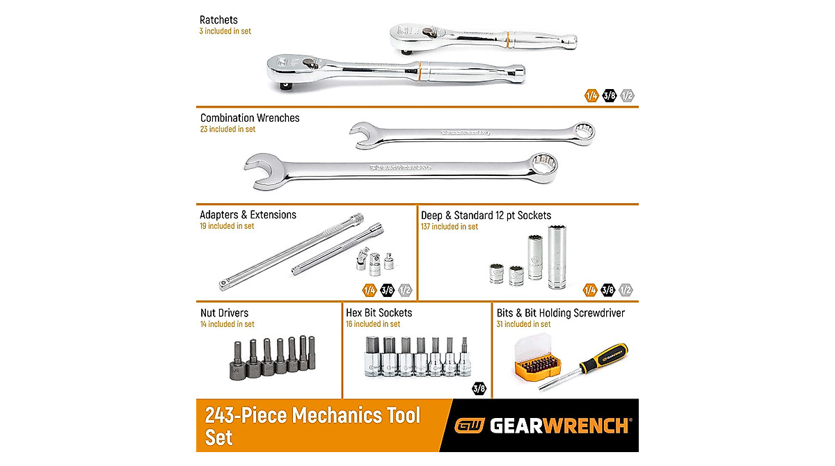 Buy GEARWRENCH 243 Pc Mechanics Tool Set Today