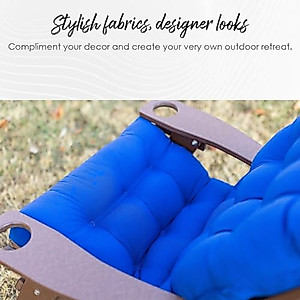 RSH Decor: Tufted Adirondack Chair Cushion | 42.5” x 21” | All-Weather Spun Fabric | Water and Fade-Resistant | Outdoor Cushion for Patio Furniture | Fanfare Carnival Orange