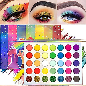 Jutoe Eyeshadow Palette,35 Colors High Pigmented Makeup Palette Matte And Shimmer Glitter Powder Eye Shadow Waterproof Long Lasting Eye Shadow Palette(Style 2)
