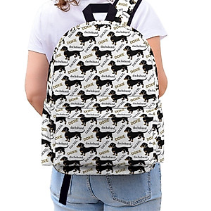 Dachshund Lover's Backpack Lightweight Laptop Backpack Business Bag Casual Shoulder Bags Daypack for Women Men