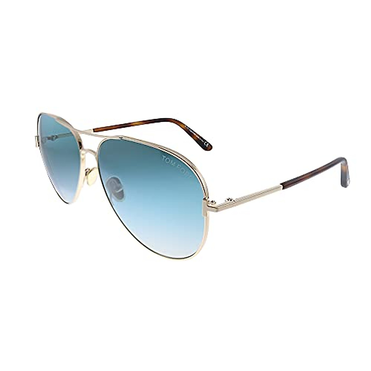 Tom Ford Clark TF 823 28P Rose Gold Metal Aviator Sunglasses Blue Gradient Lens