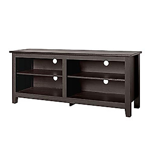 Walker Edison Wren Classic TV Console Entertainment Media Stand with Storage for Televisions up to 65 Inches, 58 Inch, Espresso
