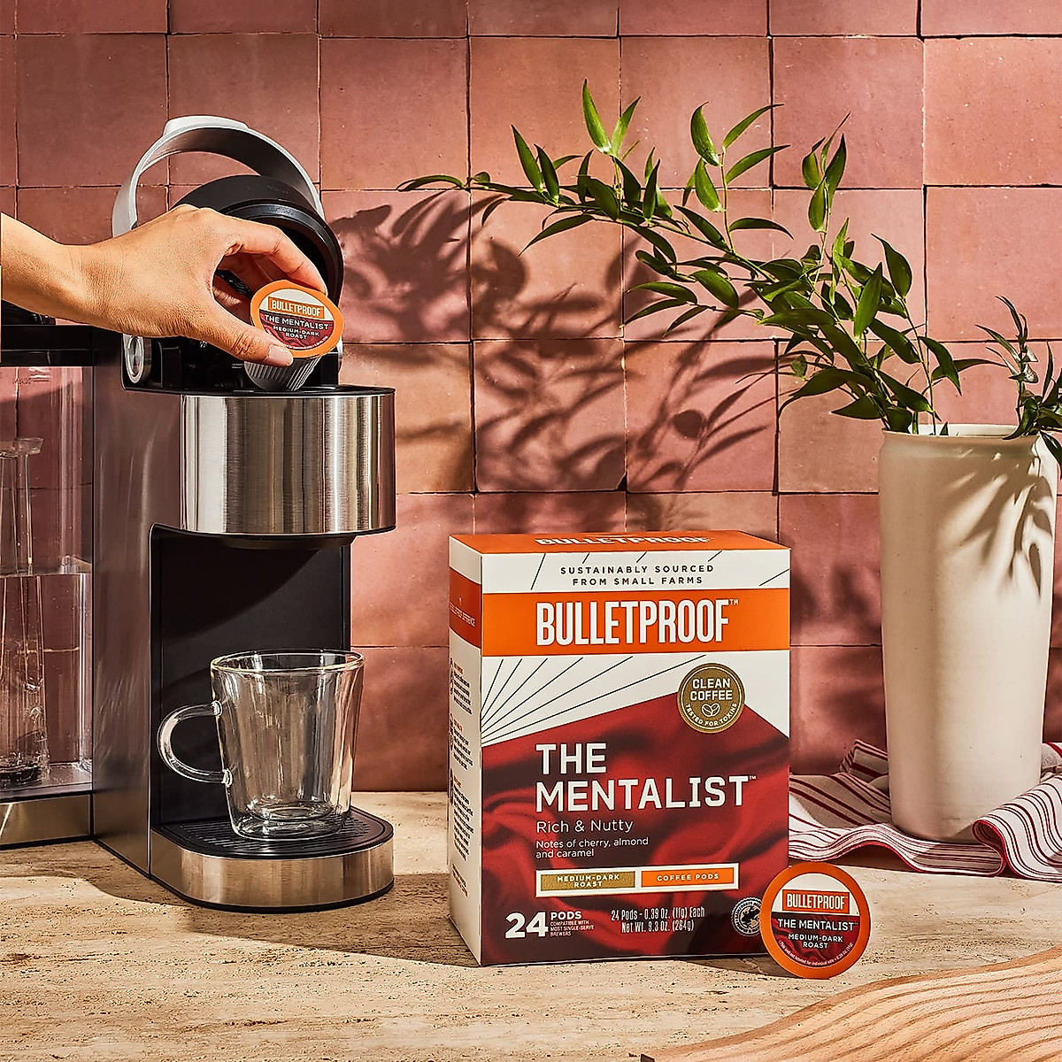 Bulletproof The Mentalist Medium-Dark Roast Single-Serve Pods, 24 Count, 100% Arabica Coffee Sourced from Guatemala, Colombia & El Salvador