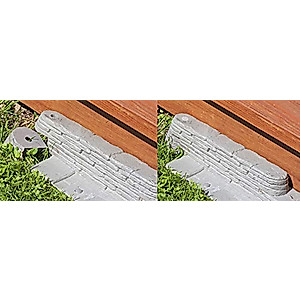 Emsco Group 2032HD Bedrocks Trim-Free Gray, 20 Feet – Natural Stacked Slate Design Garden Lawn Edging