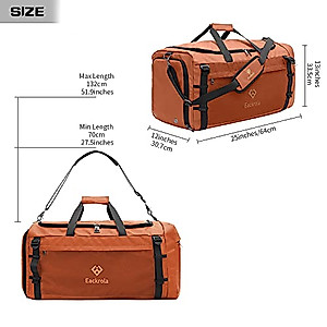 Eackrola Large Sports Gym Bag, Travel Duffel bag with Wet Pocket & Shoes Compartment for men women, 65L, Lightweight