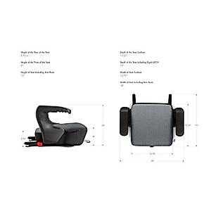 Clek Olli Backless Booster Car Seat with Rigid Latch, Thunder