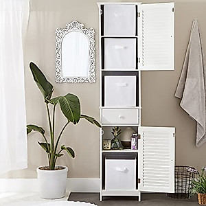 DII Non Woven Fabric Storage Bin Collection Collapsible Organizer Cube, Large Set, 11x11x11, White, 4 Count