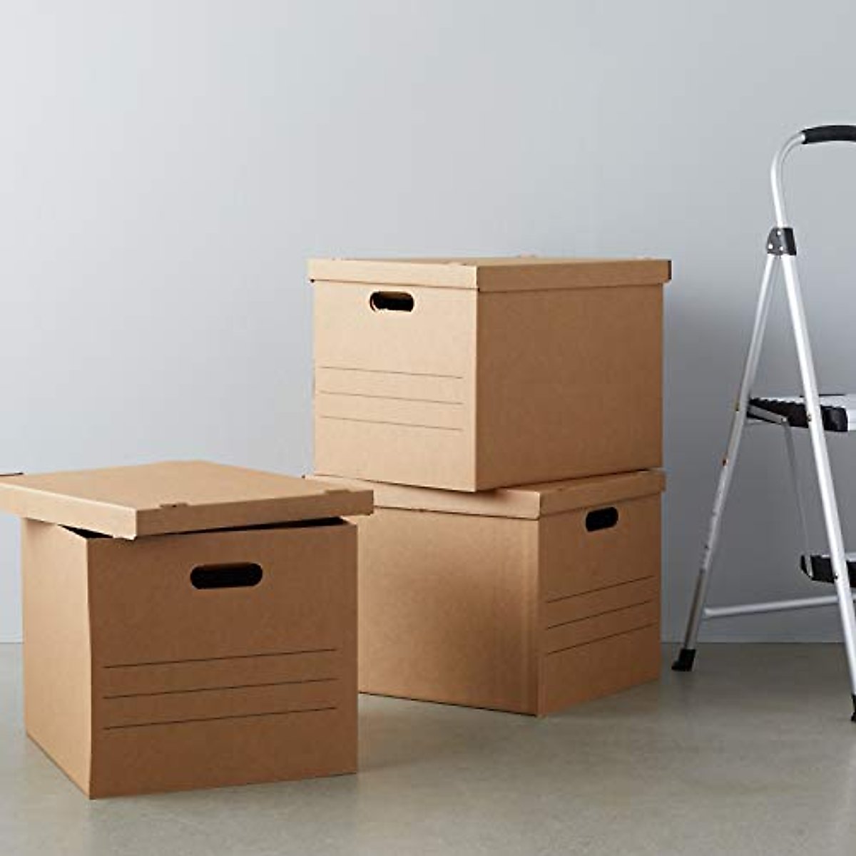 Amazon Basics Medium Moving Boxes with Lid and Handles, 19 x 14.5 x 15.5 inches, 10-Pack