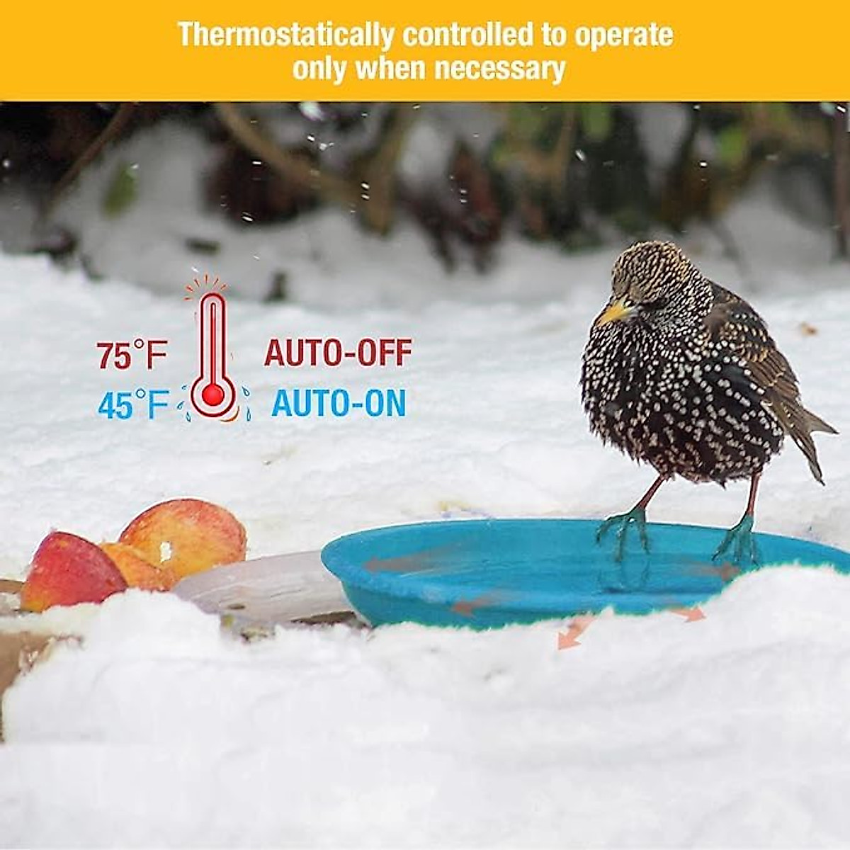 Tetuga Bird Bath Deck Mounted Bowl 12 Inches with Adjustable Clamp for Outdoor Bird Baths for Outside Weather Resistant Durable Birdbath for Garden Patio Lawn Yard Deck Railing (Blue)