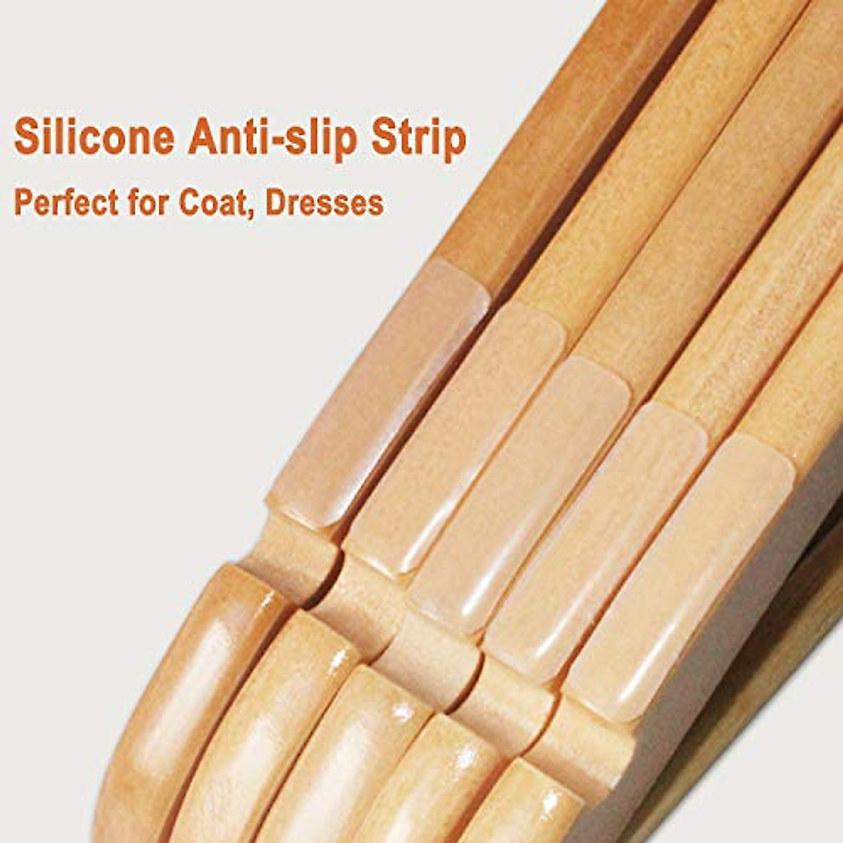 Qualsen Wooden Hangers 30 Pack,Pants Hangers Non Slip,Wood Coat Suit Clothes Hanger,Hangers Heavy Duty,Jacket, Shirt, Pants, Suit Hangers